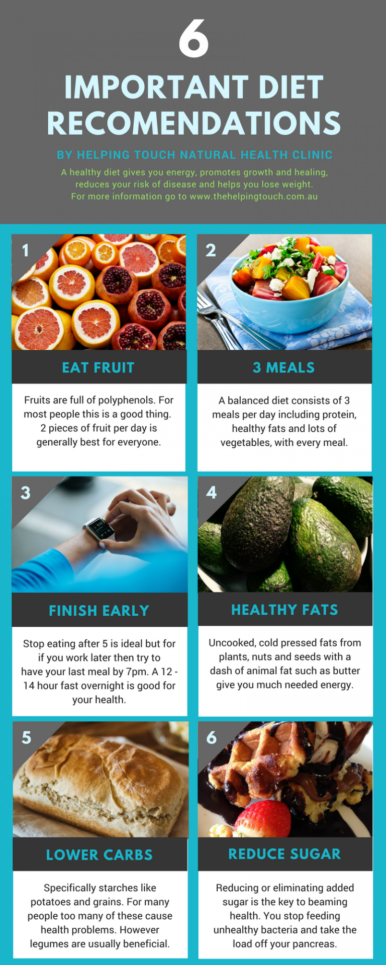 6 Important diet recommendations - Helping Touch Wellness & Natural Health